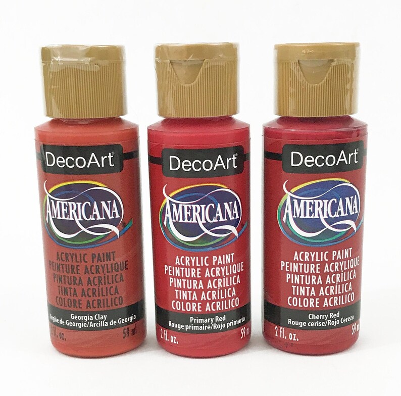 Acrylic Paint Matte Red Color Variations Americana 2 oz | Etsy