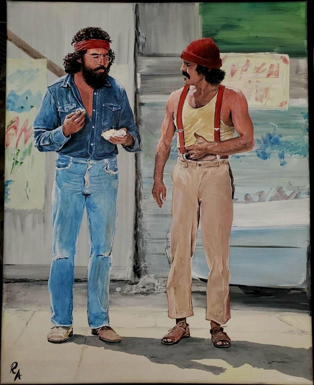 Original Painting or Print Cheech and Chong up in Smoke Painting by ...
