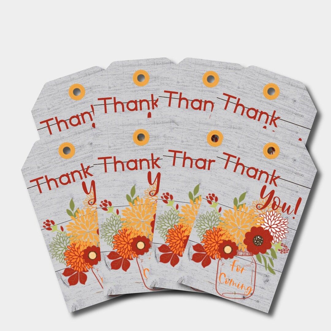 Printable Fall Thank You Favor Tags, Party Favor Tags, Thank You Gift ...
