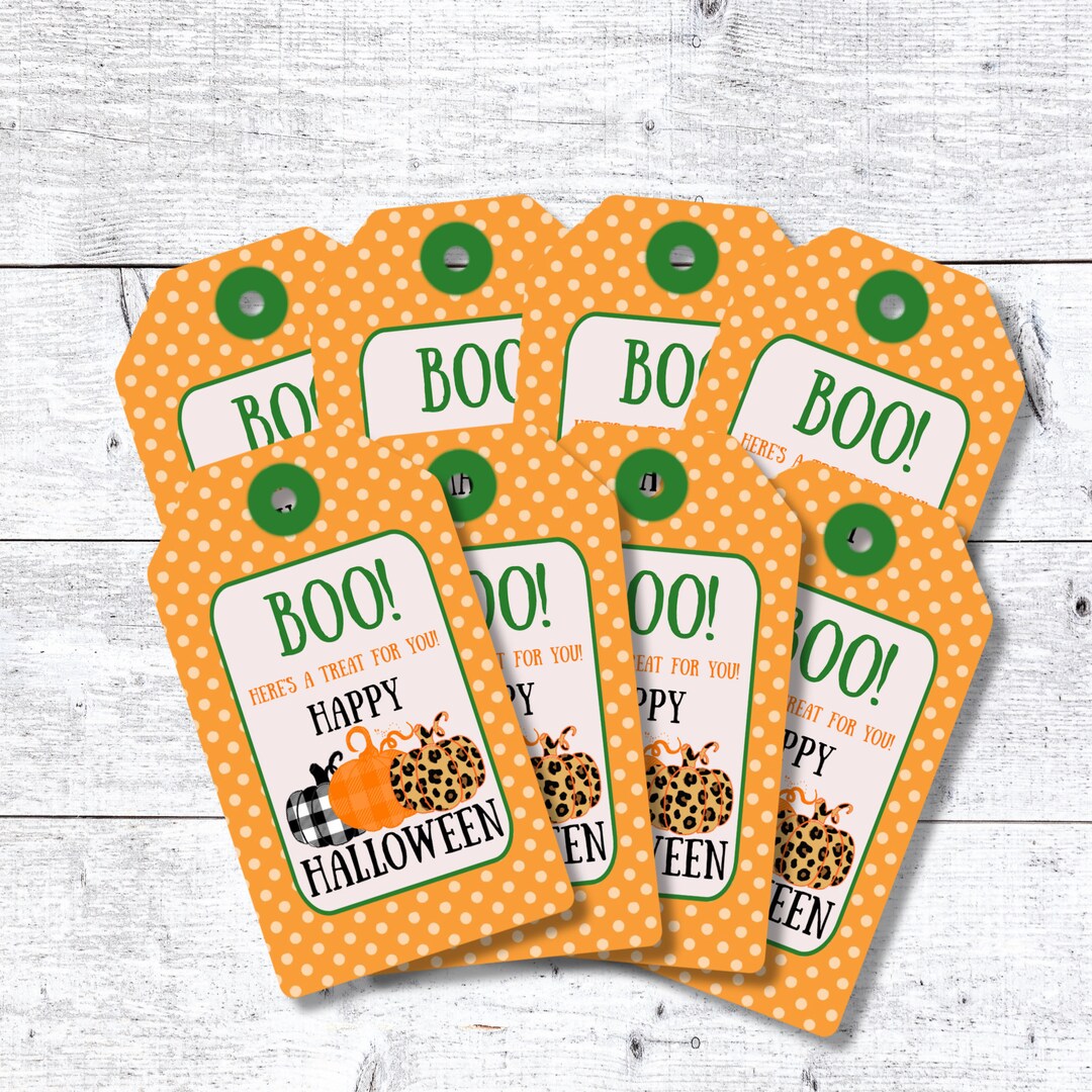 Printable Halloween Favor Tags, Party Favor Tags, Halloween Boo Gift ...