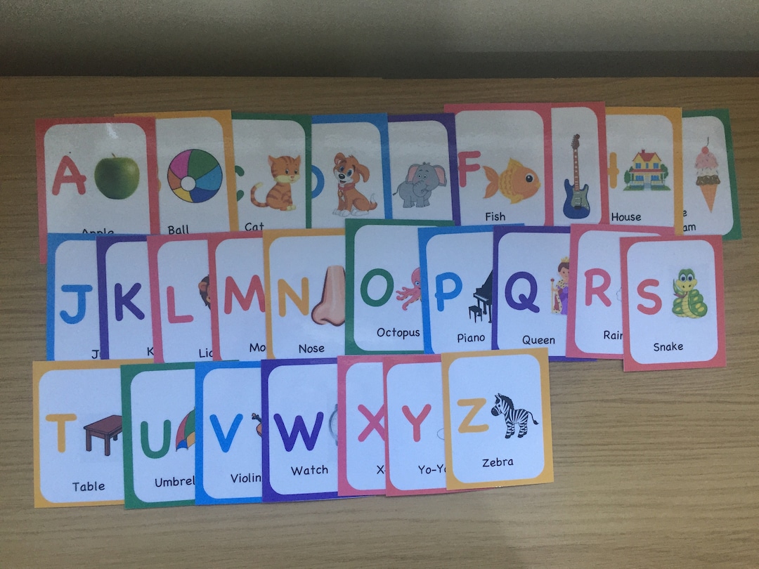 English Flashcard Set A-Z Learning! ABC Learning! - Etsy