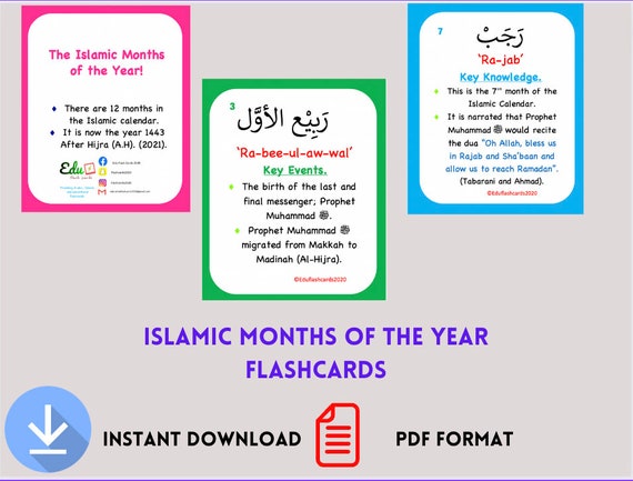 Islamic Months of the Year Islamic Calendar Muslim | Etsy