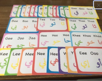 Arabic Alphabet Long Vowels Flashcards alif Ya Waw - Etsy