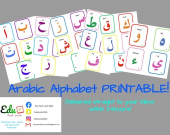 Arabic Alphabet Flash Cards Alif Ba Ta Eid Gift Learn | Etsy