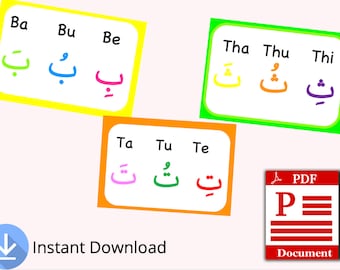 30 Arabic Flashcards Letters Positions A4 Posters (Download Now) - Etsy