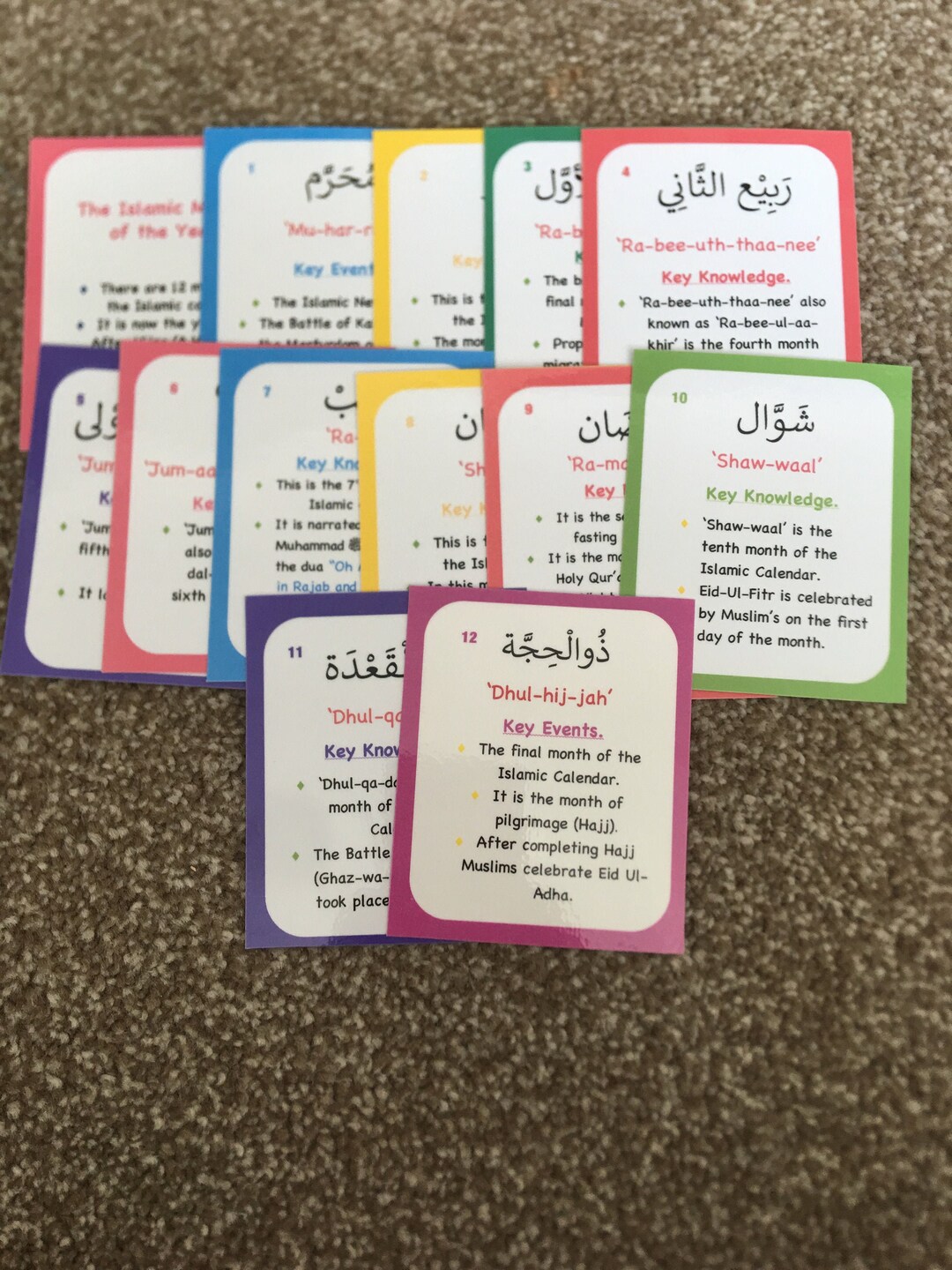 The Islamic Months of the Year Flashcards Set! Complete With Key Events ...