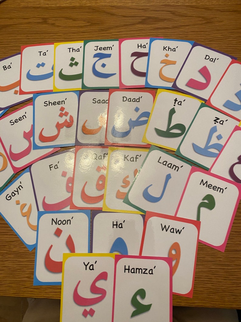 Arabic Alphabet Flash Cards Alif Ba Ta Eid Gift Learn - Etsy Canada