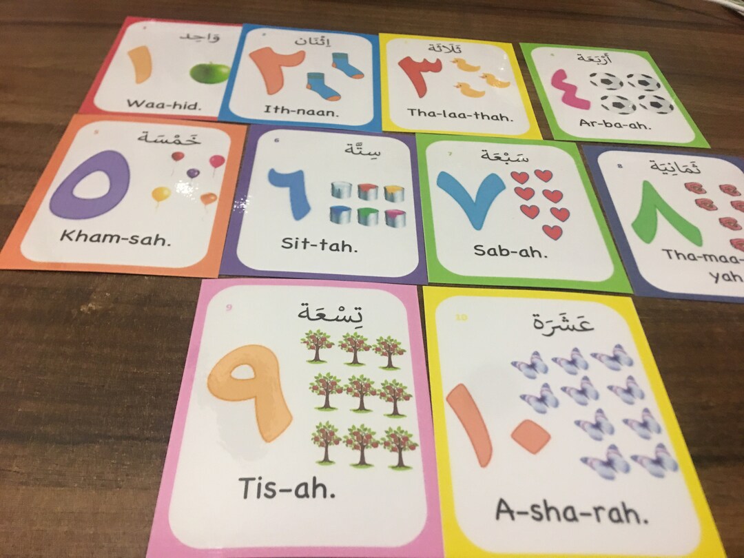 Arabic Flashcards Numbers 1-10 - Etsy