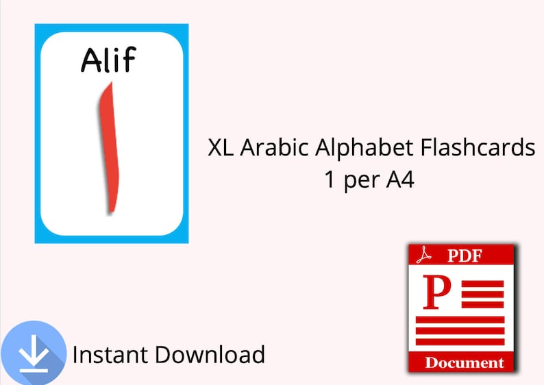 XL ARABIC Alphabet Flashcards Alif Ba Ta Eid Gift Learn - Etsy UK