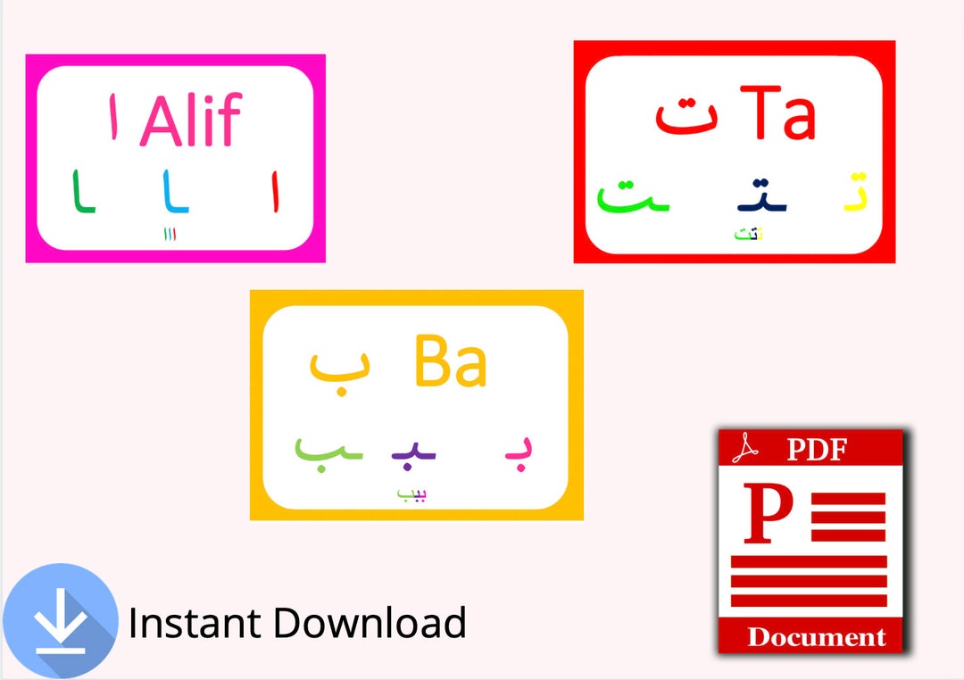 Arabic Letter Formation Flashcard Set! Beg, Mid, End of Word of Each ...