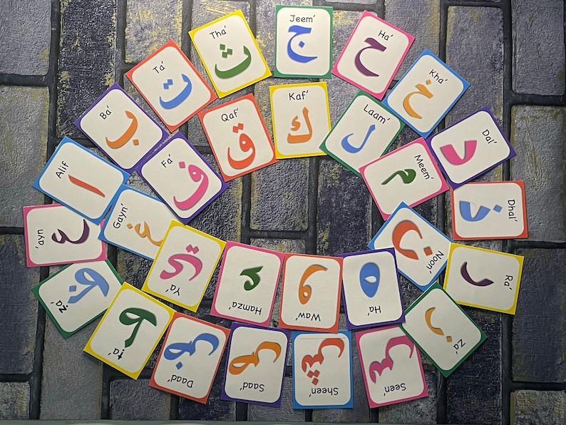 Arabic Alphabet Flash Cards- Alif Ba Ta, Islamic Learning, Madrassah ...