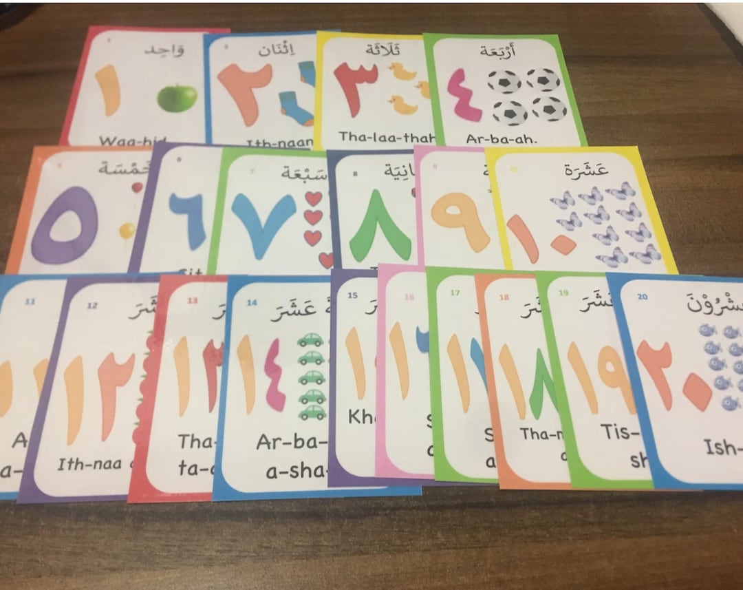 Arabic Numbers 1-20 DOWNLOAD, Printable, PDF, Arabic Learning, Arabic ...