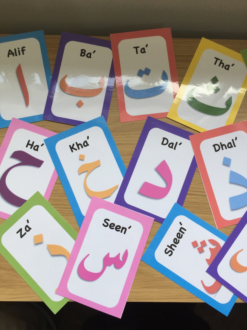 XL ARABIC Alphabet Flashcards Alif Ba Ta Eid Gift Learn - Etsy UK