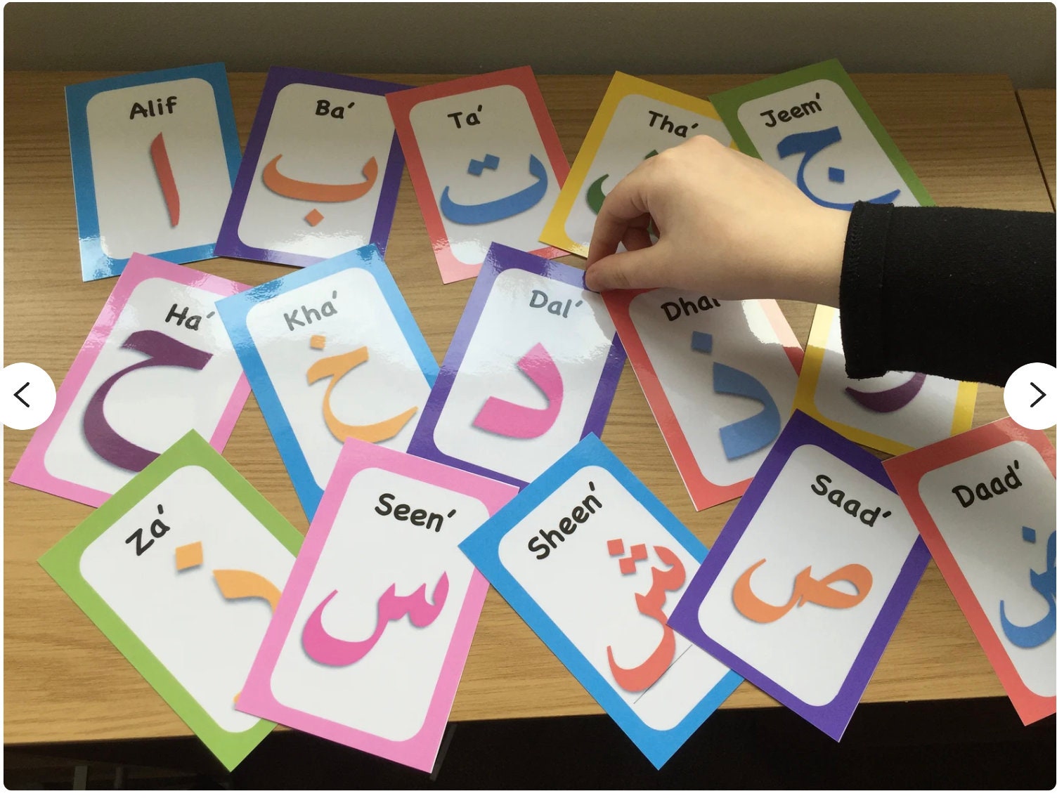 XL Arabic Alphabet Flashcards Alif Ba Ta, Eid Gift, Learn Arabic ...