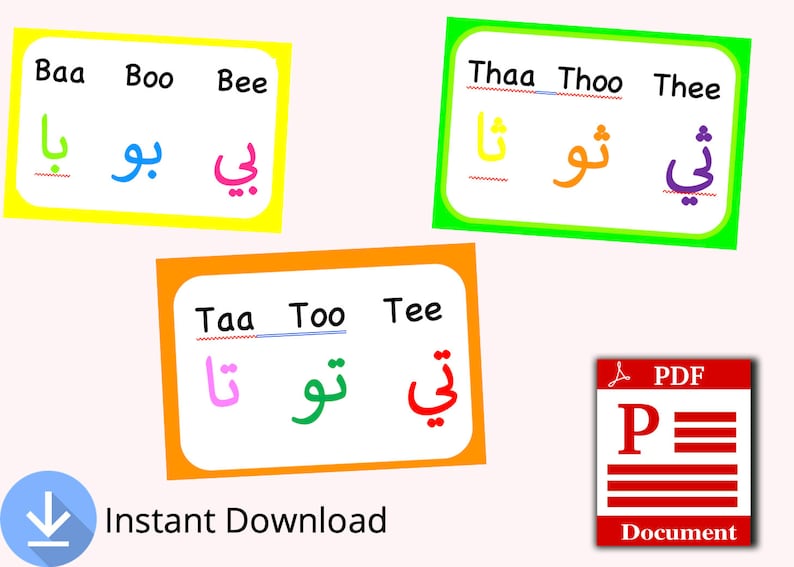 Arabic Alphabet Long Vowels Flashcards alif Ya Waw - Etsy Canada