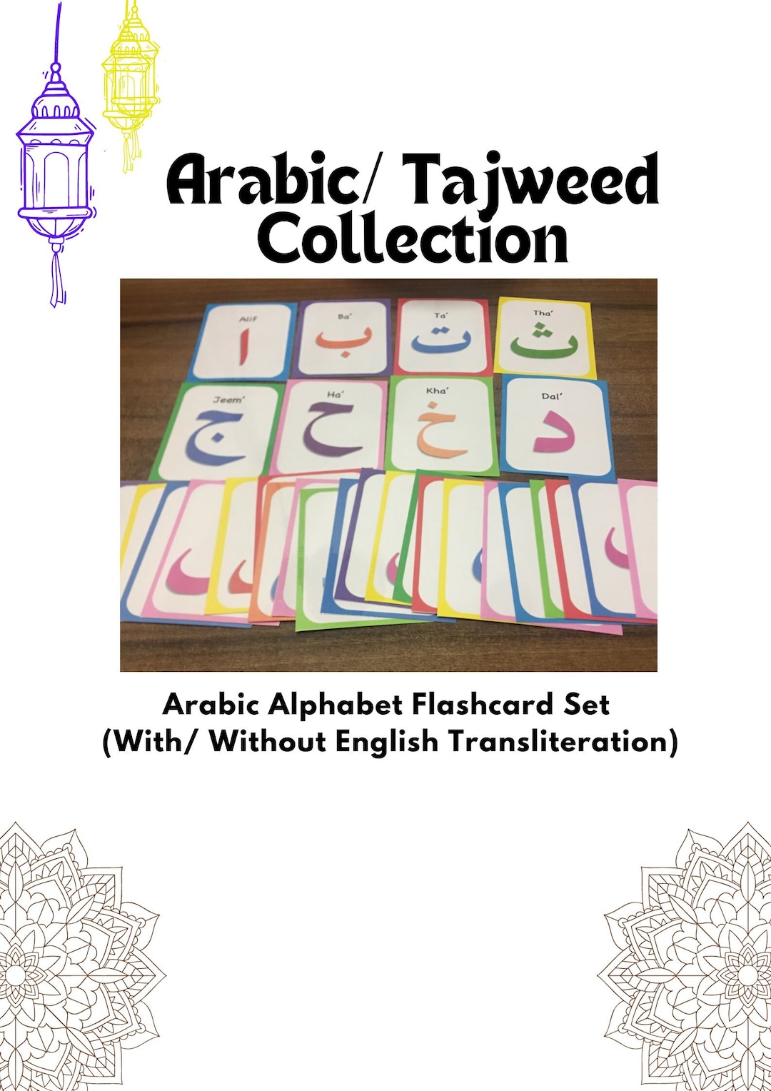 Arabic Alphabet Flash Cards Alif Ba Ta Eid Gift Learn - Etsy