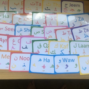 Arabic Letter Formation Flashcard Set! Beg, Mid, End of Word of Each ...