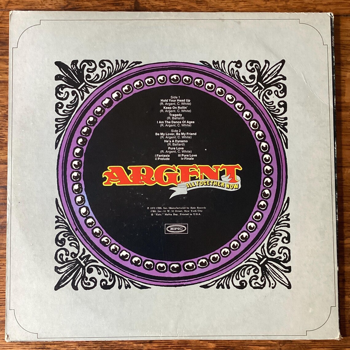 Argent - All Together Now - Stereo Vinyl Gatefold Lp 1972 Epic Records ...