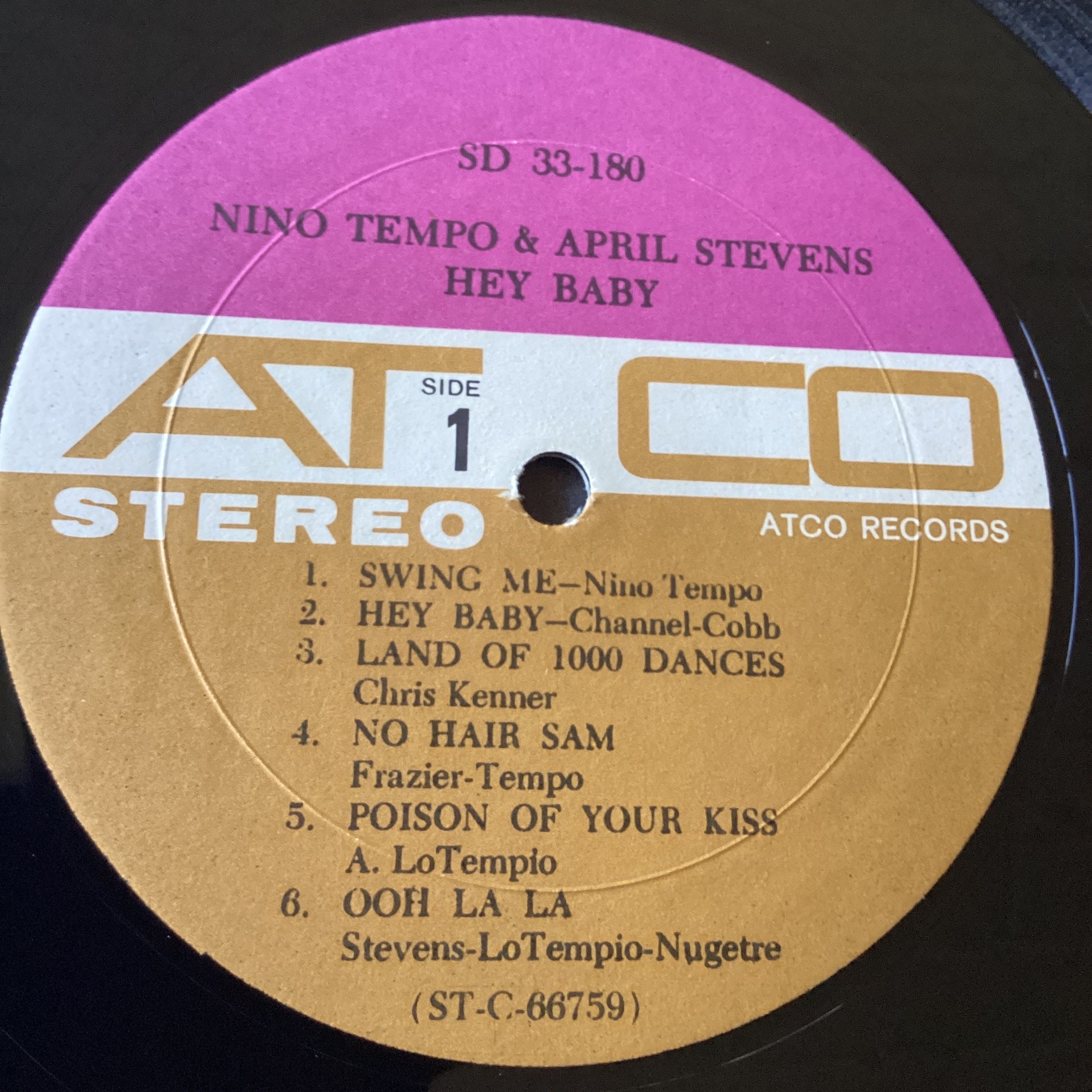 Nino Tempo & April Stevens Hey Baby Stereo Vinyl Lp 1966 Atco Records ...