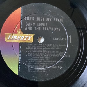 Gary Lewis & the Playboys She’s Just My Style Mono Vinyl LP 1966 ...