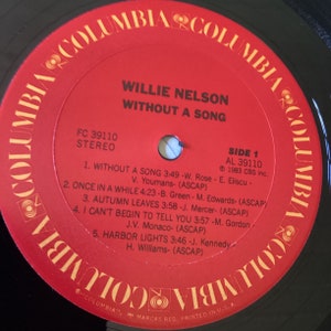 Willie Nelson Without A Song Stereo Vinyl LP 1983 Columbia Records FC ...