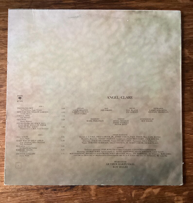 Art Garfunkel - Angel Clare - Stereo Vinyl LP 1973 Columbia Records KC ...