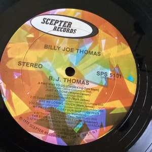 Billy Joe Thomas B. J. Thomas Vinyl Gatefold LP 1972 Scepter Records ...