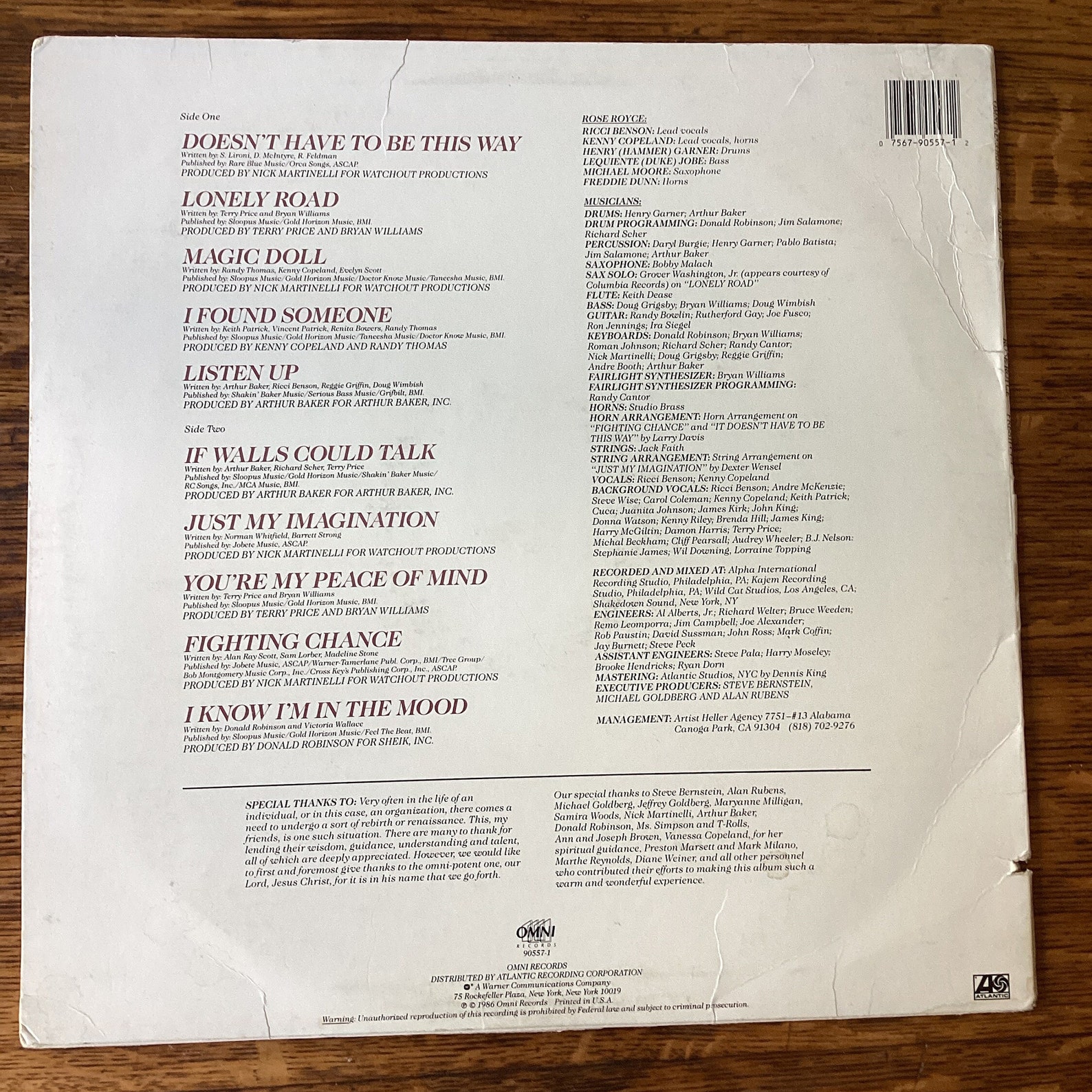 Rose Royce Fresh Cut Vinyl Stereo LP 1986 Omni Records 90557-1 - Etsy