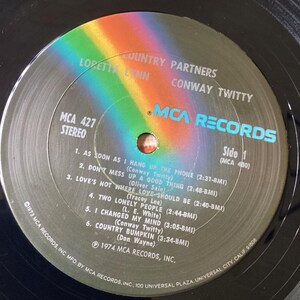 Loretta Lynn & Conway Twitty- Country Partners - Vinyl Mono Lp 1974 MCA Records MCA-427 - Etsy