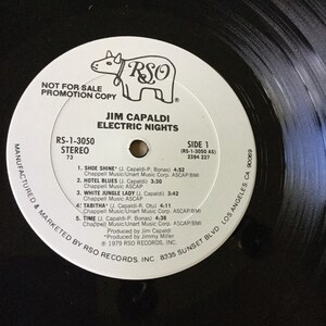 Jim Capaldi Electric Nights Stereo Vinyl LP 1979 RSO Records RS-1-3050 ...