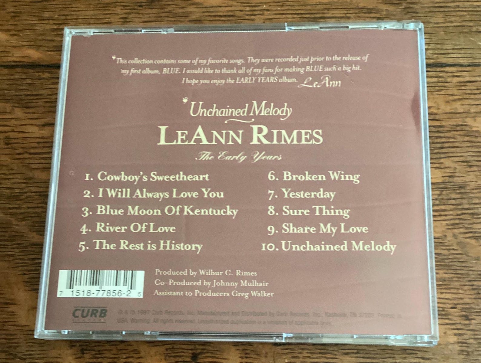 Leann Rimes - Unchained Melody/the Early Years - CD - 1997 Curb Records ...