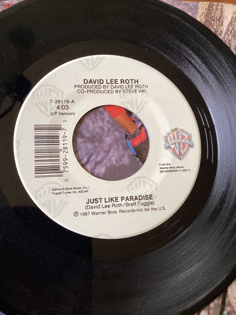 David Lee Roth Just Like Paradise B/W the Bottom Line Vinyl 45 - Etsy