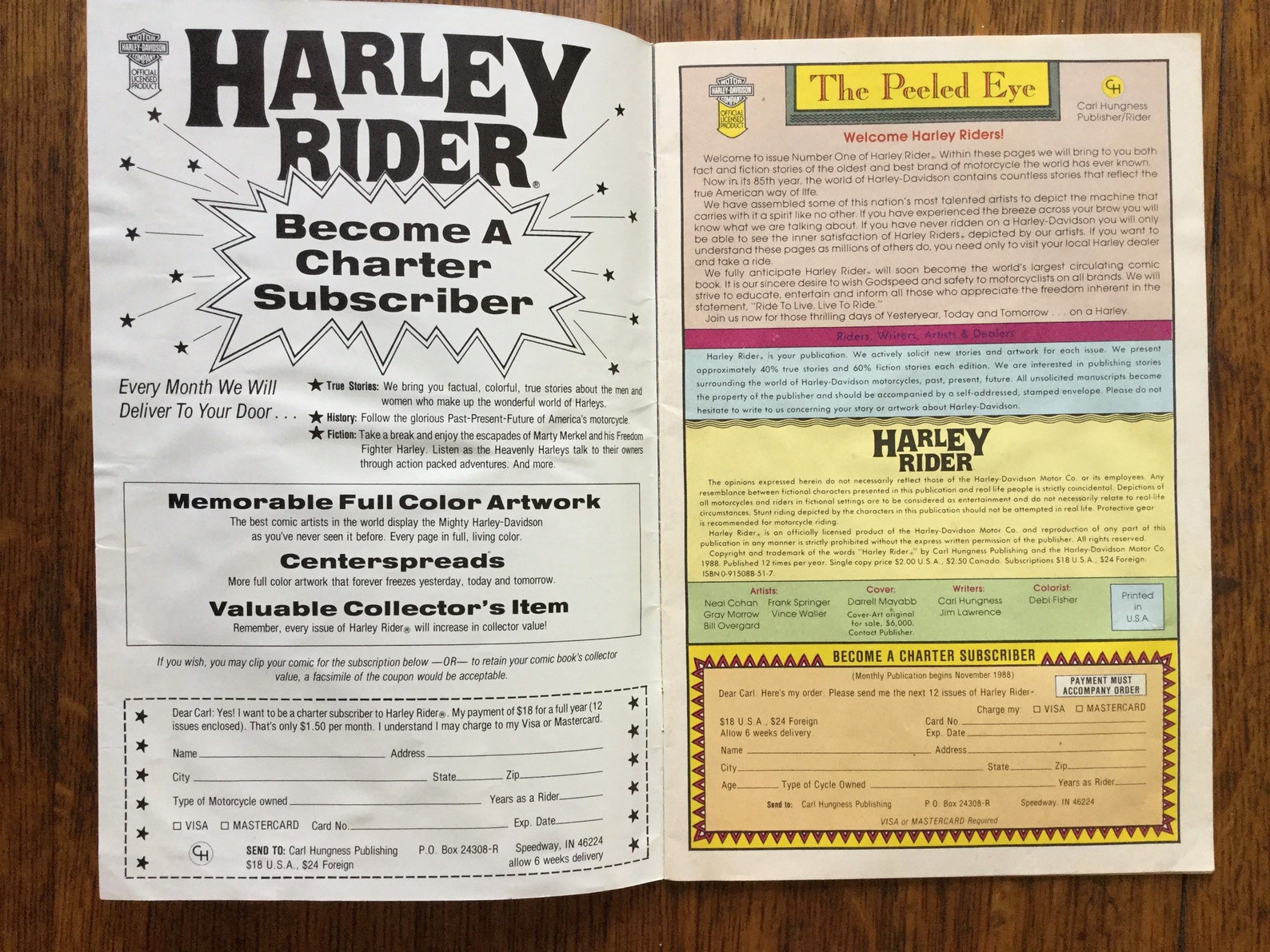 Harley Rider Comic 1988 1 First Edition Harley Davidson | Etsy