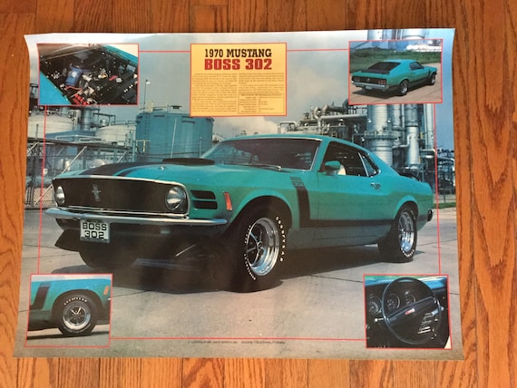 1970 Mustang Boss 302 Automobile Poster Photography by Nicky | Etsy