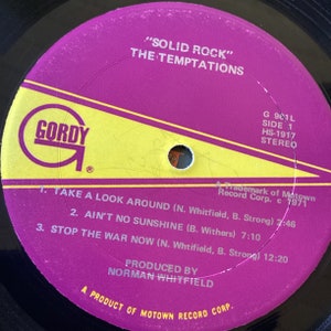 The Temptations Solid Rock Stereo Vinyl Gatefold LP 1972 Gordy Records ...