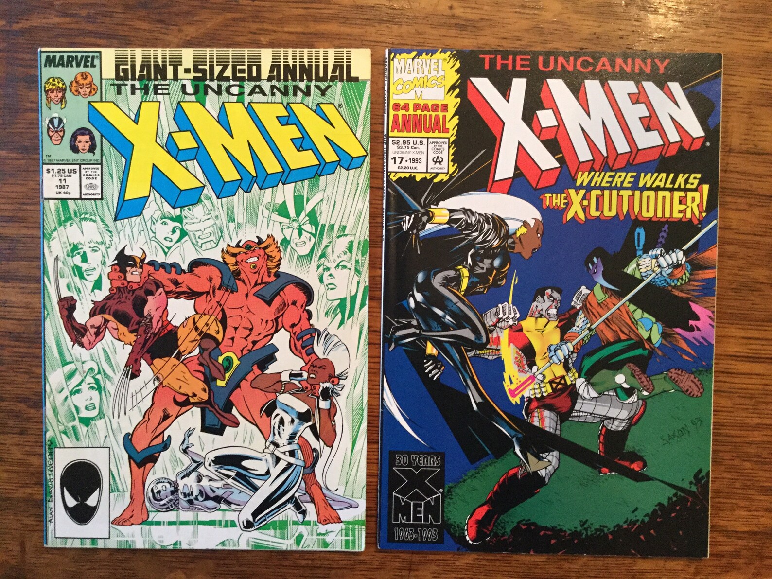 Uncanny X-men Annual # 11 & 17 1987 and 93 Marvel Comics W/ X-cautioned ...