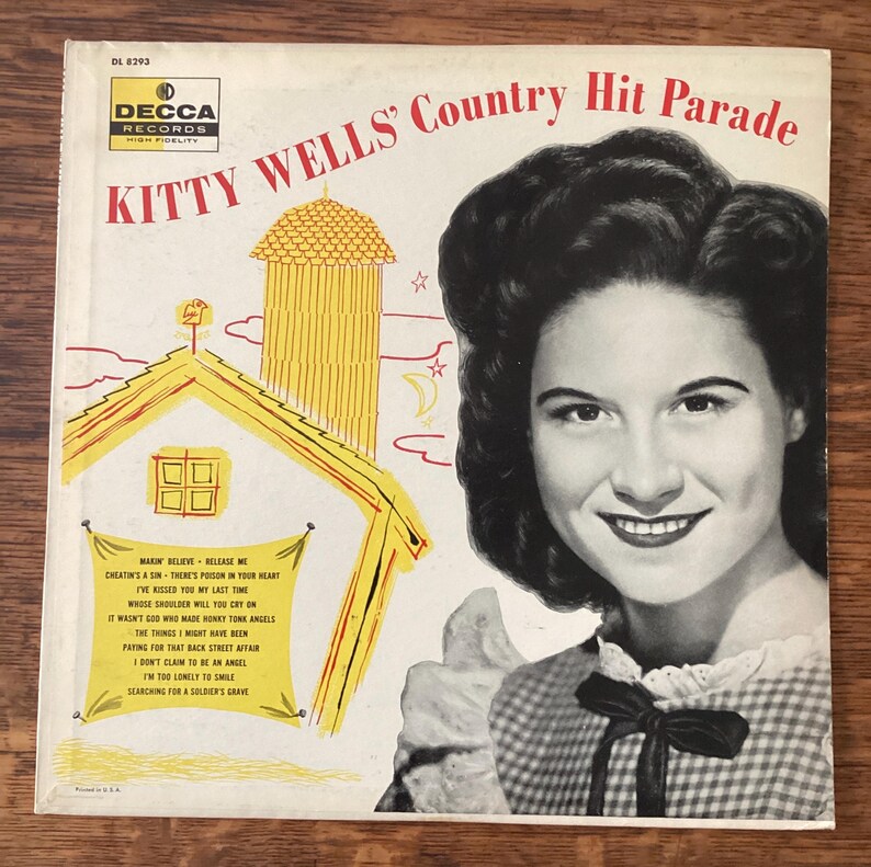 Kitty Wells Country Hit Parade Mono Vinyl Lp 1961 Decca Records DL 8293 ...