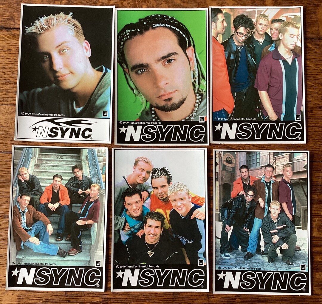 NSYNC Lot of 6 Post Card Stickers 4.5 X 6.5 Glossy 1999 ...