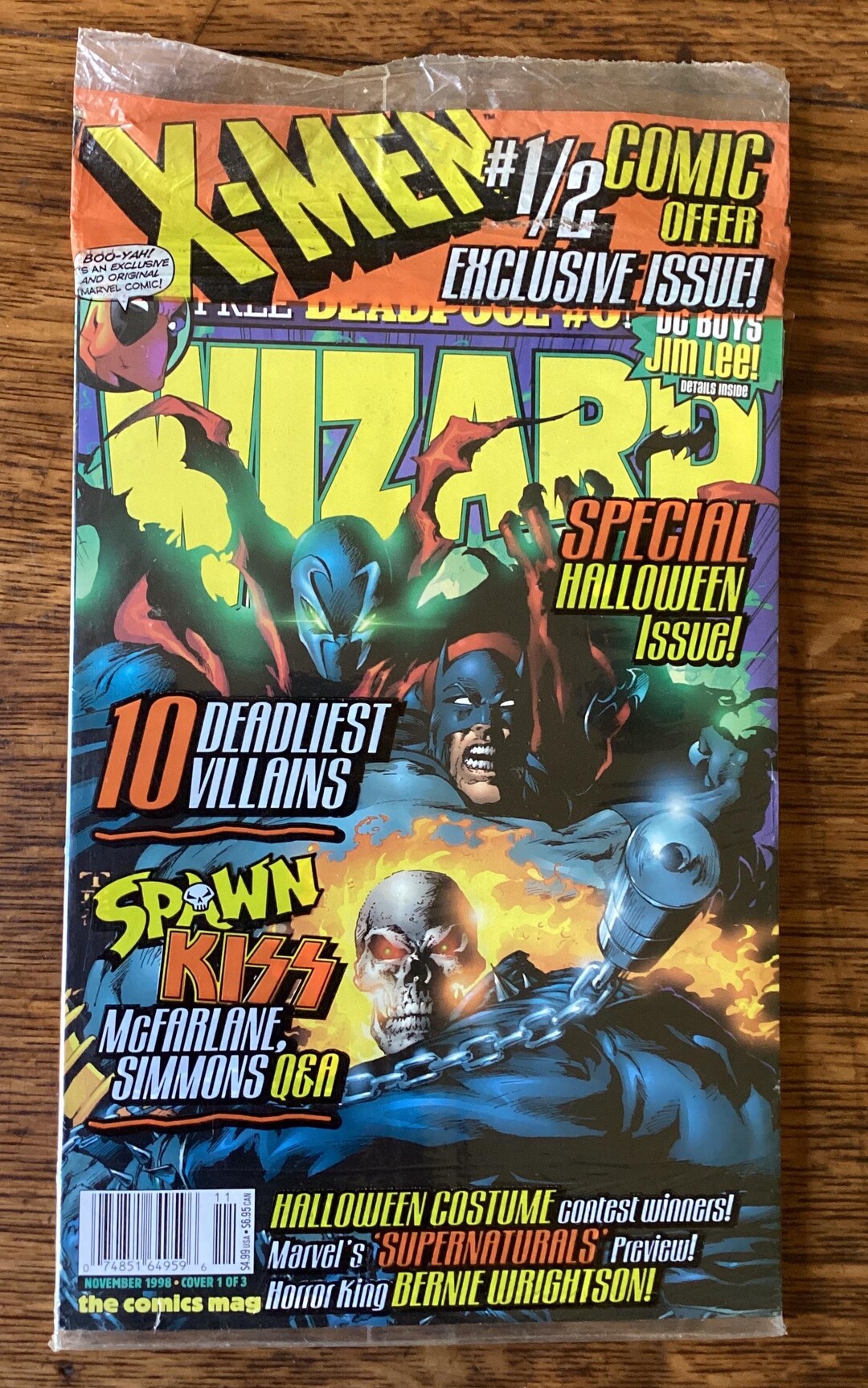 Wizard the Comic Magazine #87 Nov. 1998 W/ Deadpool #0 Marvel Comic ...