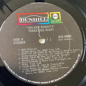 Three Dog Night Golden Bisquits Vinyl Stereo LP 1972 Dunhill Records ...