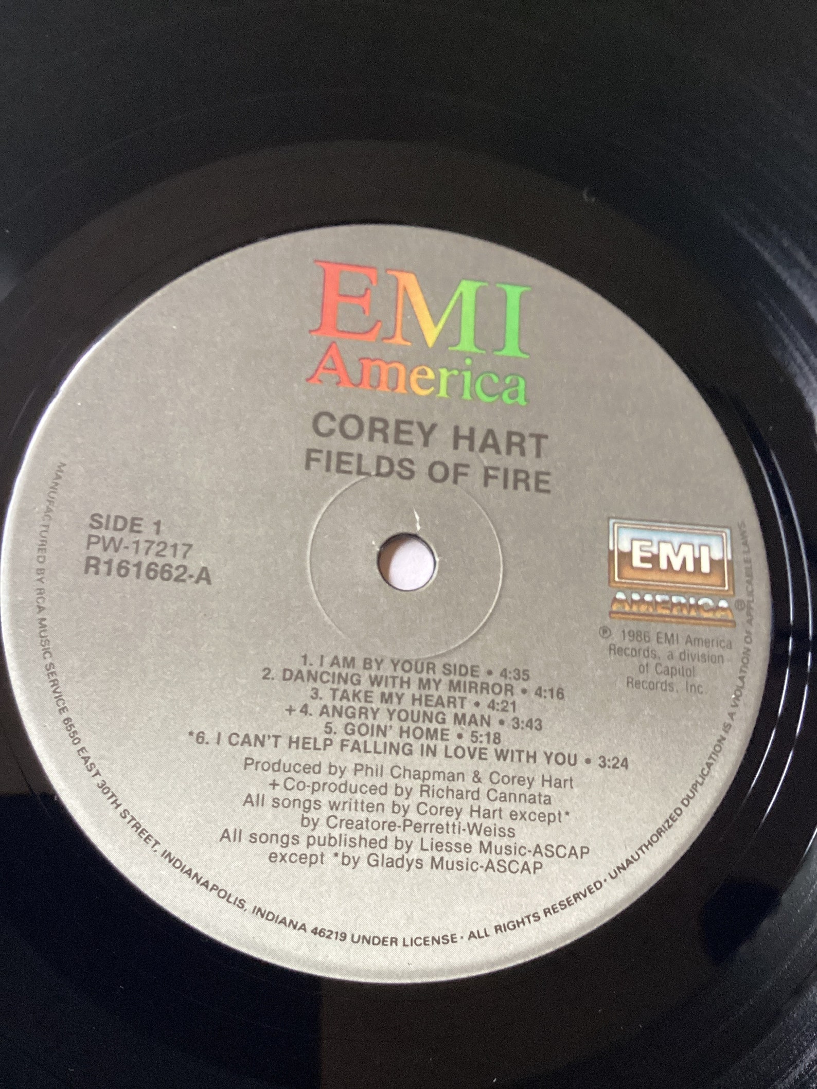 Cory Hart Fields of Fire Stereo Vinyl LP 1986 EMI Records R161622 - Etsy