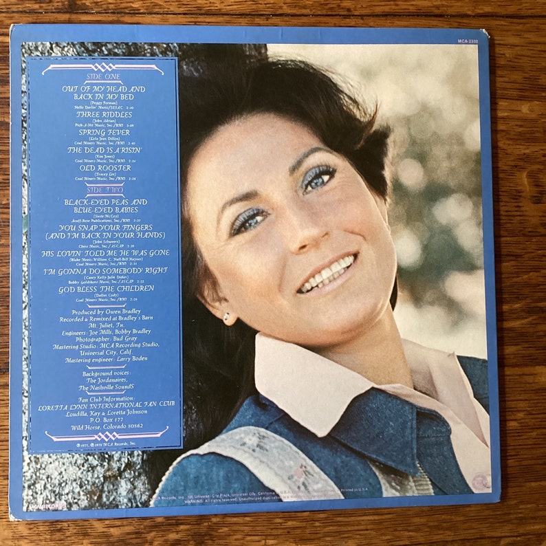 Loretta Lynn - Out of My Head and Back in My Bed - Stereo Vinyl LP 1978 ...