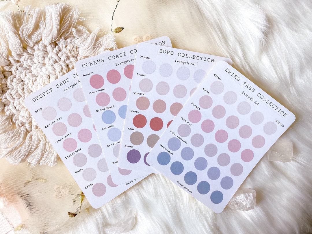 Sticker Sheet - Pastel Dots, Stationary Stickers, Colour Palette ...