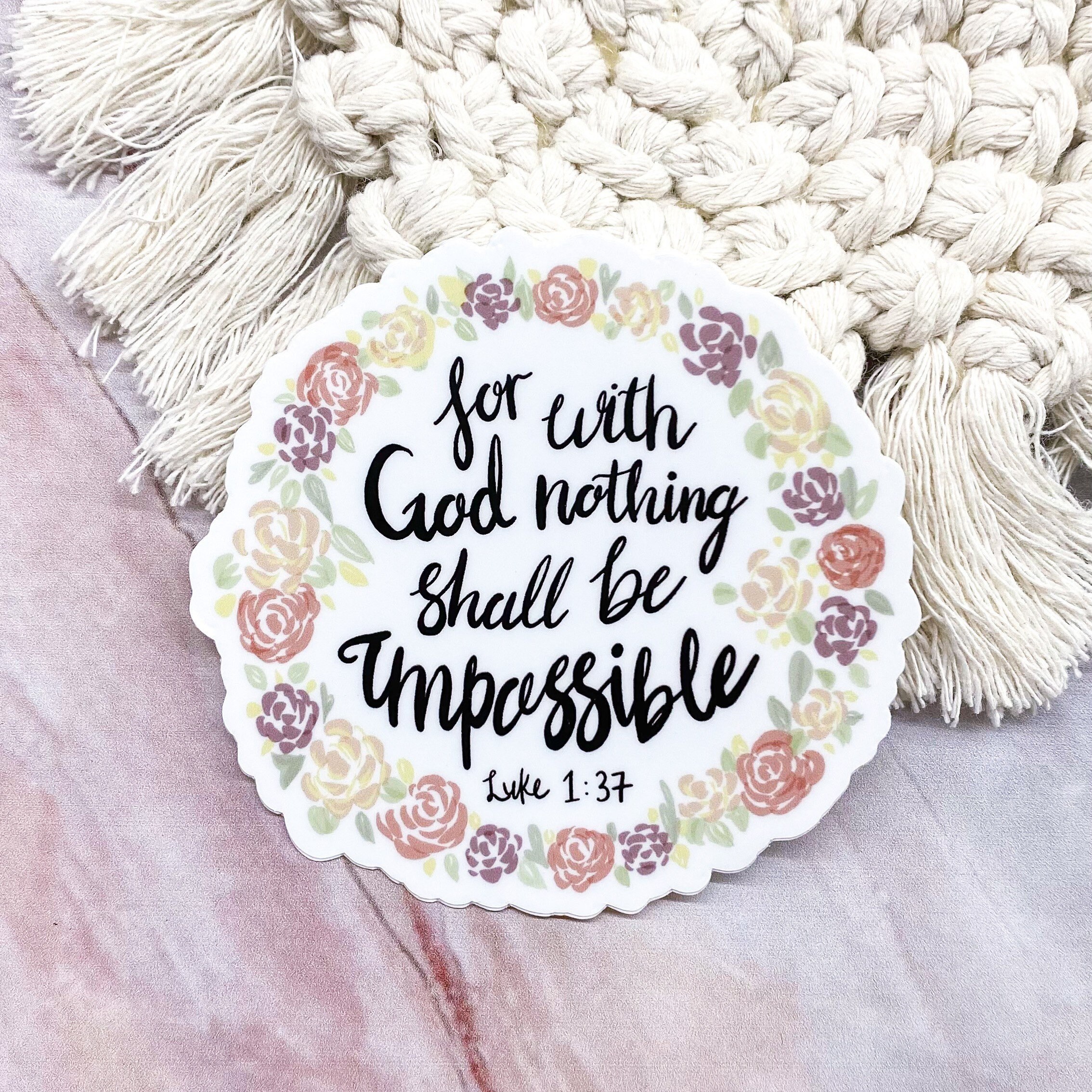 For With God Nothing Is Impossible Luke 1:37 Encouraging | Etsy