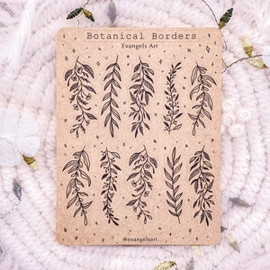 Botanical Borders Sticker Sheet Floral Leaves, Flower Borders, Bullet ...