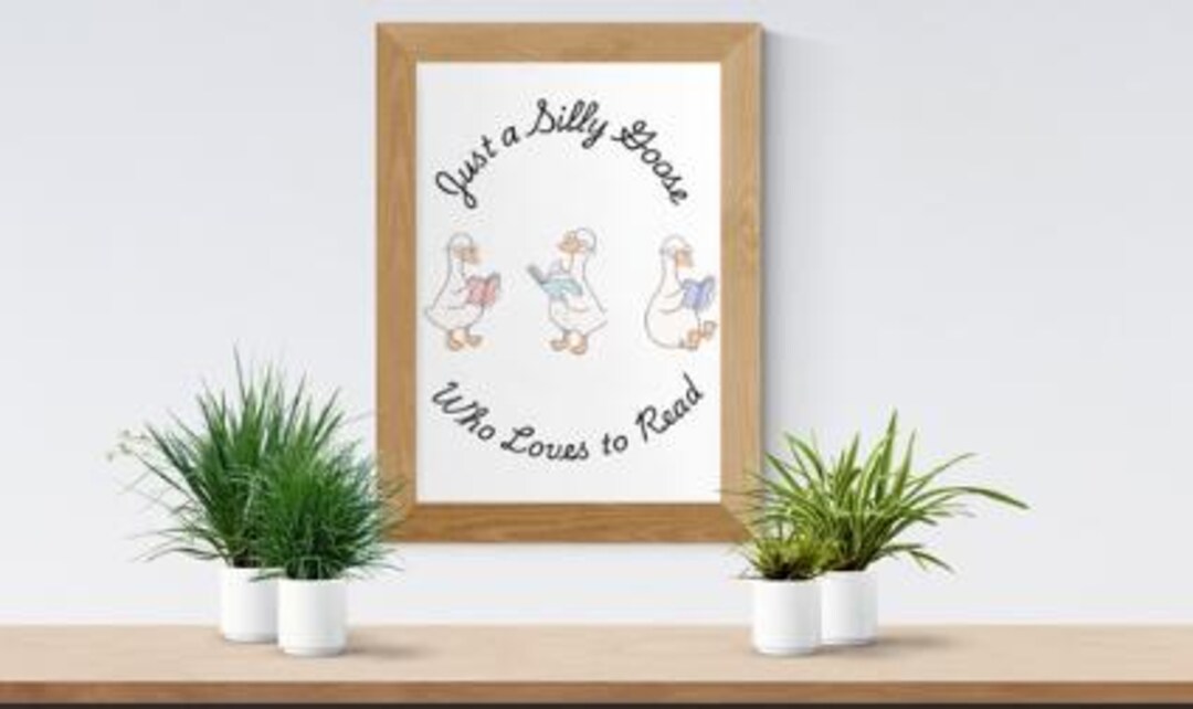 A Silly Goose Who Loves to Read Wall Art Digital Print - Etsy