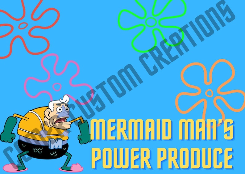 Spongebob Party Food Labels - Etsy