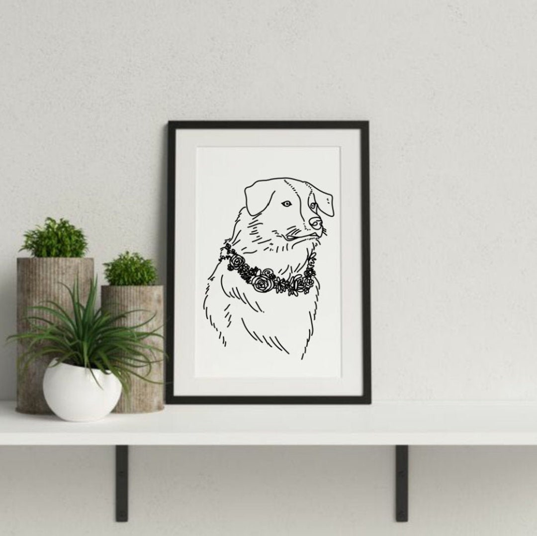 Custom Pet, Animals Line Drawing|custom Illustration| Personalized Gift ...