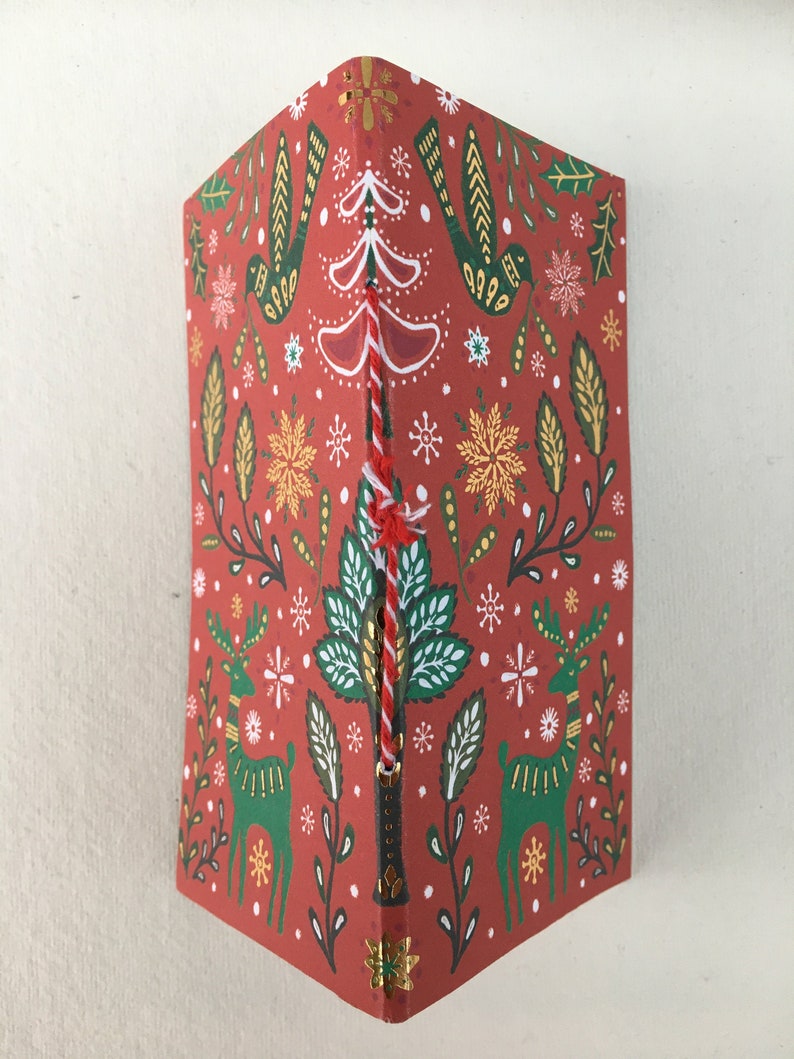 Christmas Handmade Pamphlet Sewn Notebook/sketchbook - Etsy UK
