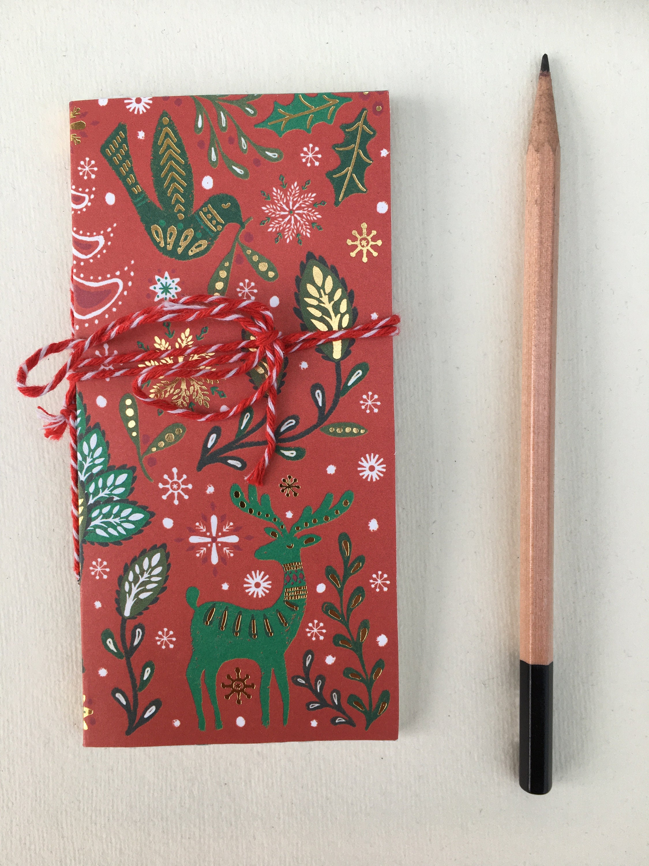 Christmas Handmade Pamphlet Sewn Notebook/sketchbook - Etsy UK